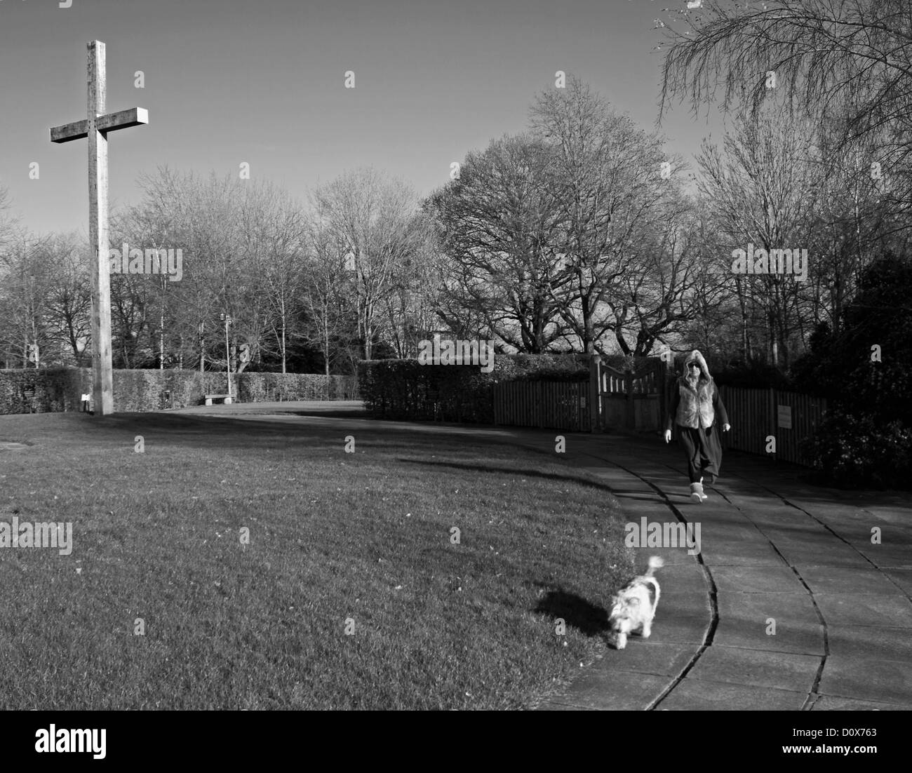 Wood cross on wooden Black and White Stock Photos & Images - Alamy