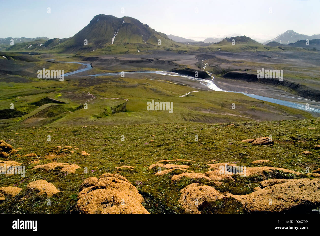 Along the Laugavegur a famous trekking route in South-West Iceland ...