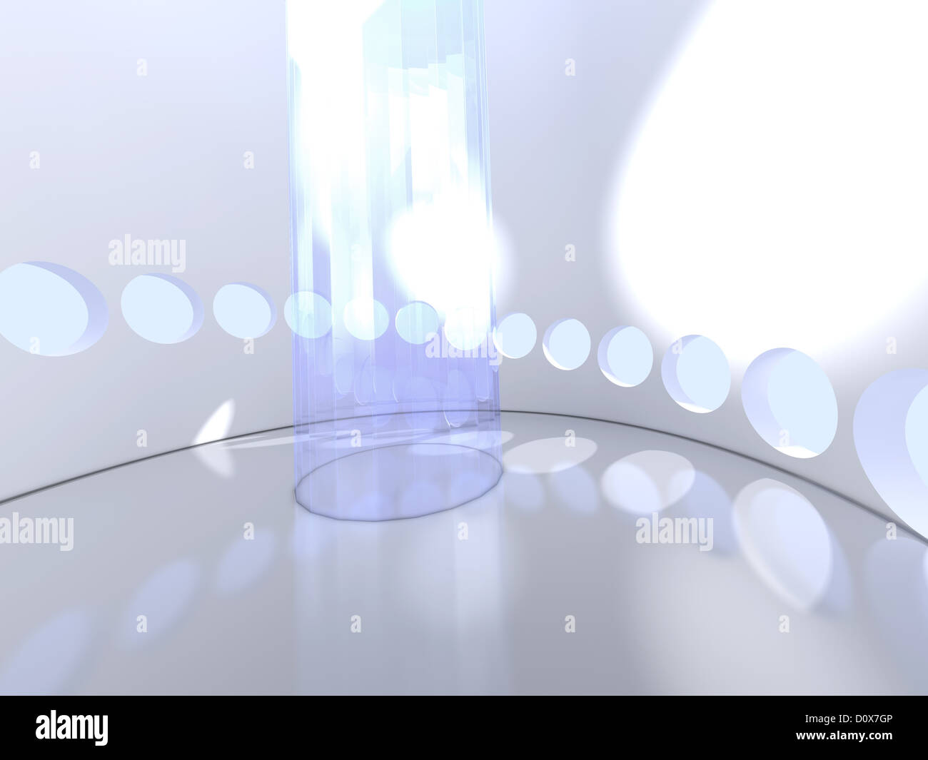 Futuristic modern round indoor with glass and round windows Stock Photo ...