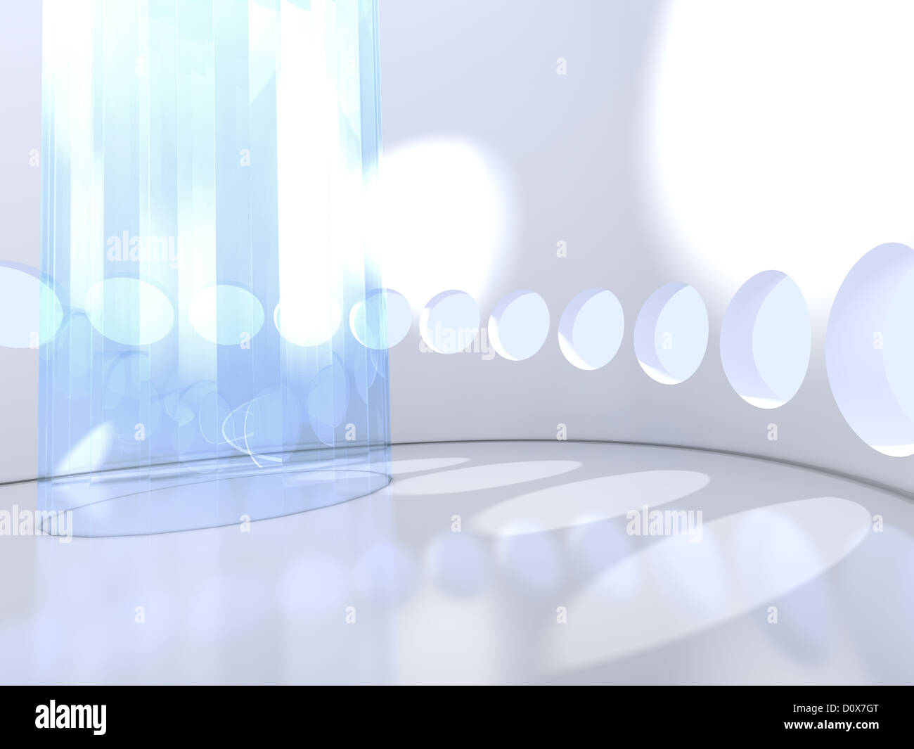 Futuristic modern round indoor with glass and round windows Stock Photo ...