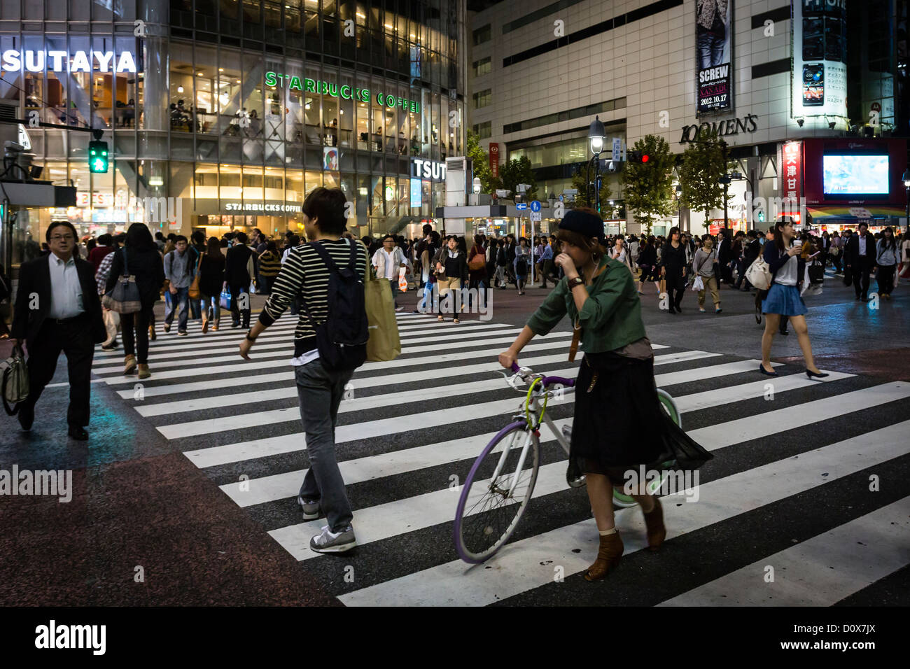 The well known zebra crossings near Shibuya station's Hachiko exit are ...