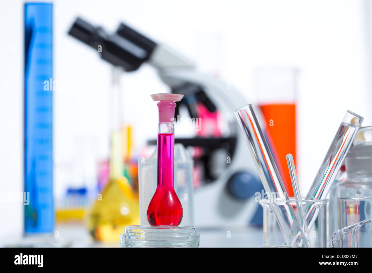 Chemical scientific laboratory stuff microscope test tube flask pipette ...