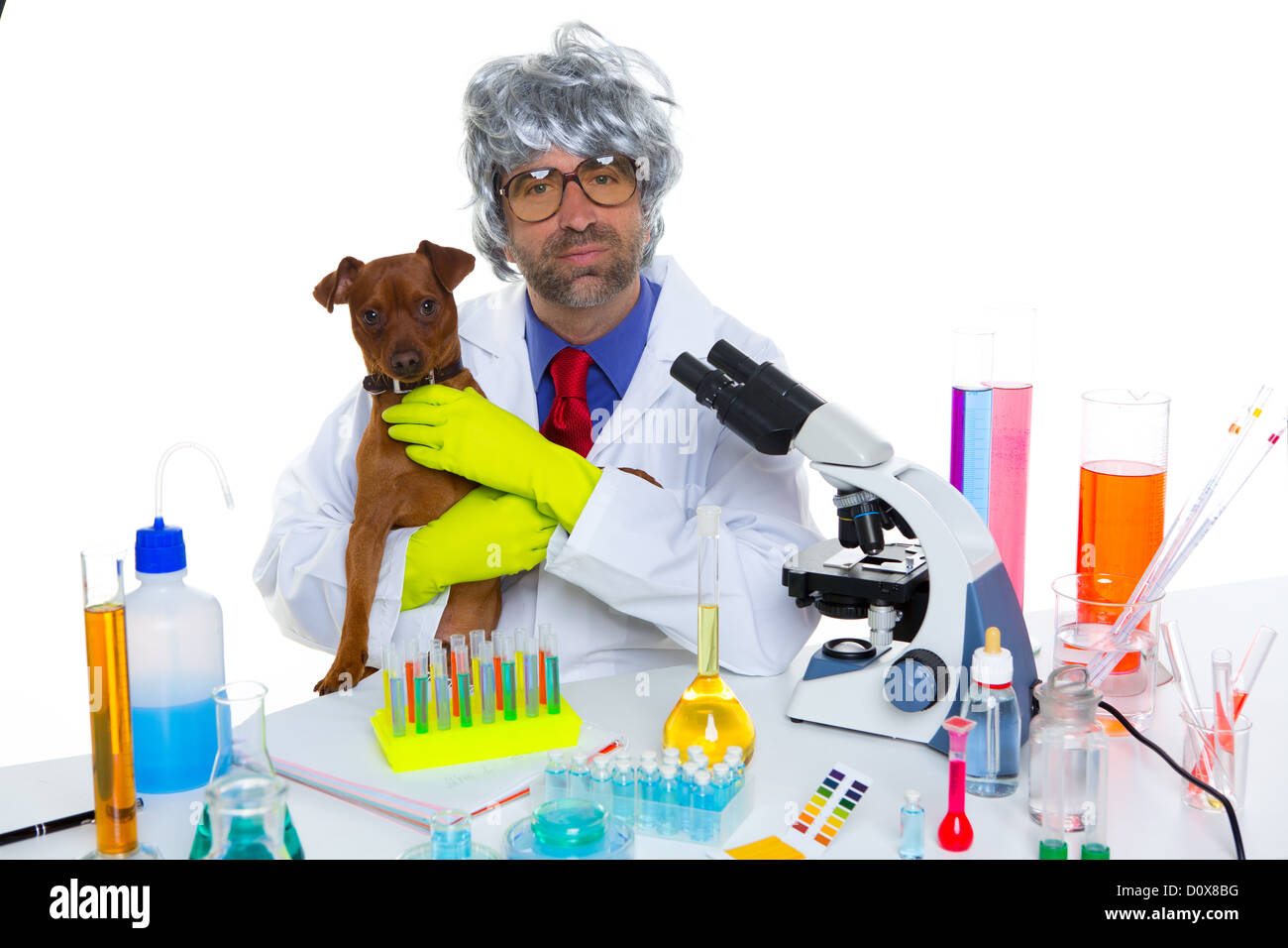 Nerd crazy scientist man portrait hi-res stock photography and images ...