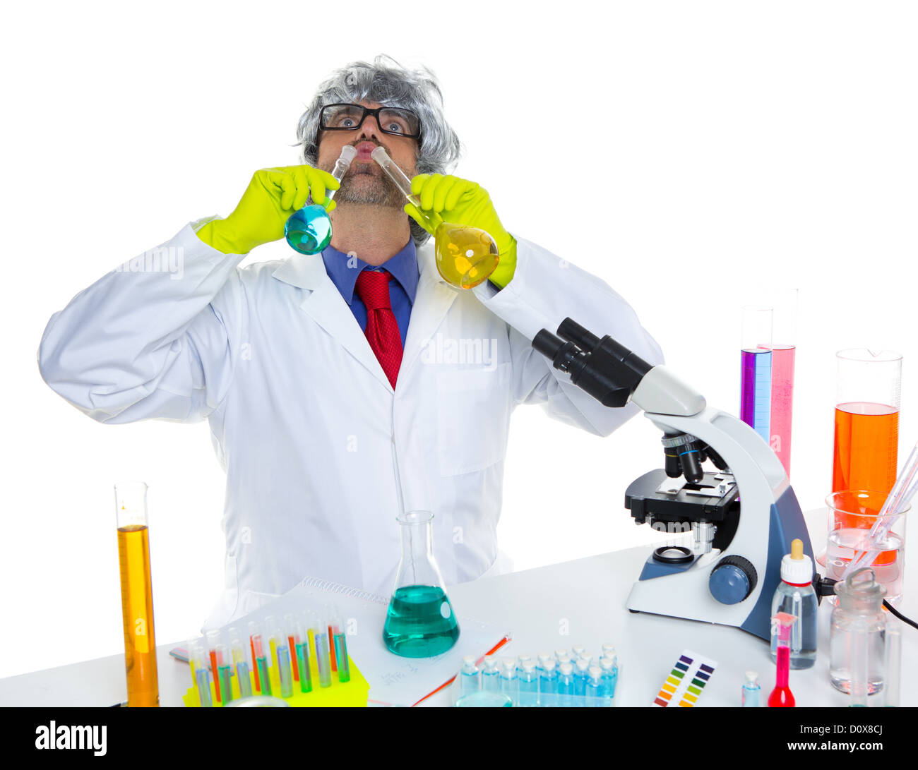 Nerd crazy scientist man portrait hi-res stock photography and images ...