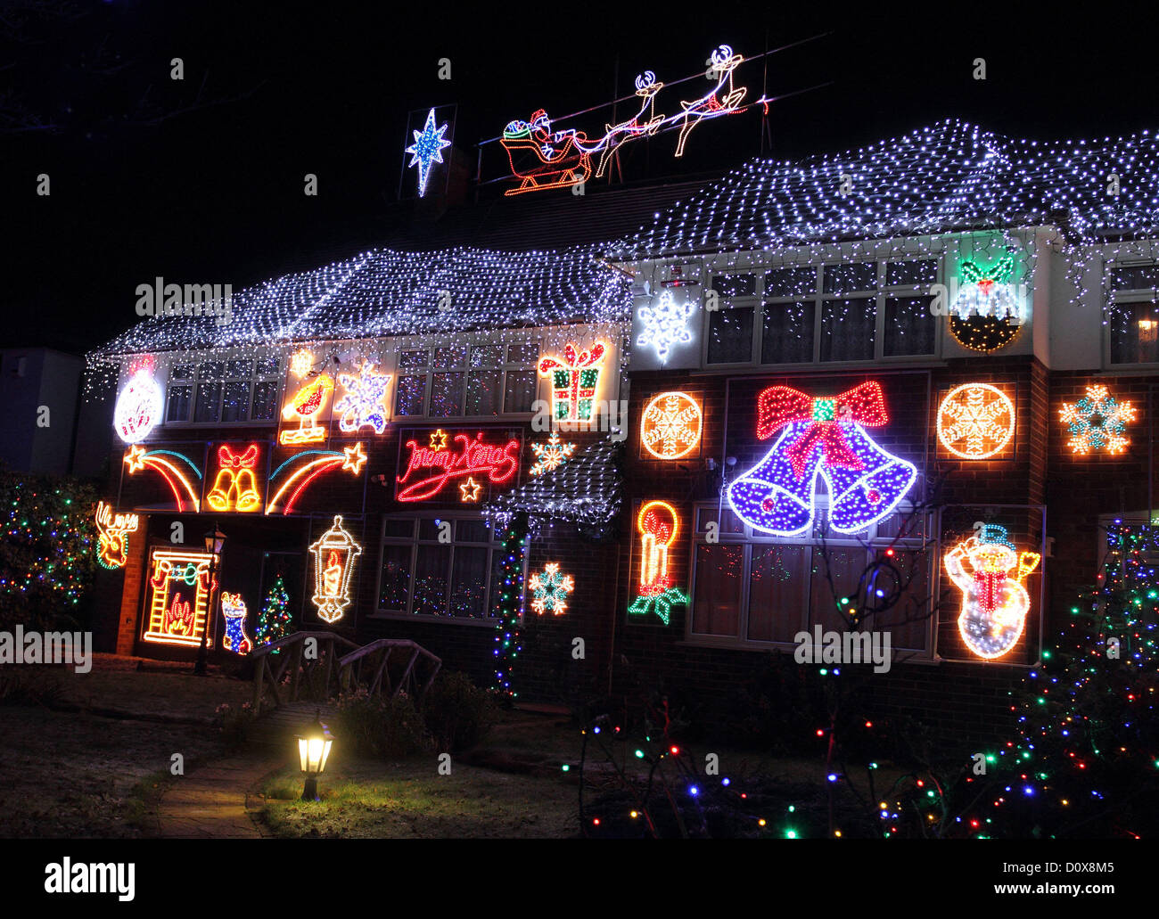 Sandy, Beds. 2nd December 2012. A private house in St Neots Road, Sandy ...