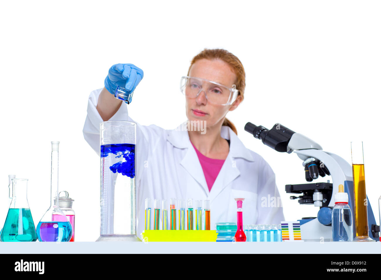 chemical laboratory scientist woman looking at test tube Stock Photo ...