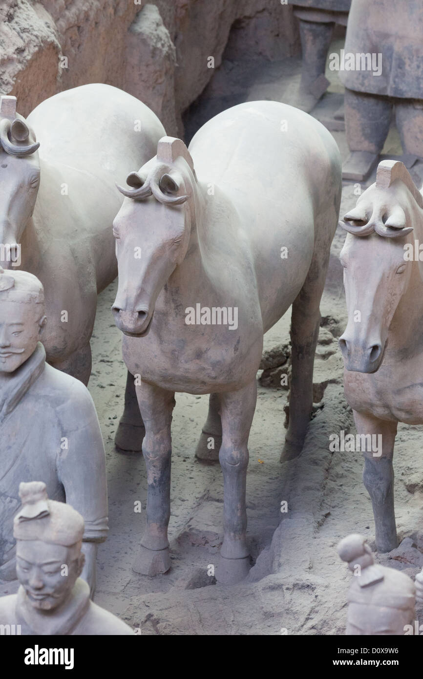Army of terracotta warriors (Bingmayong). discovered in 1974 by a ...