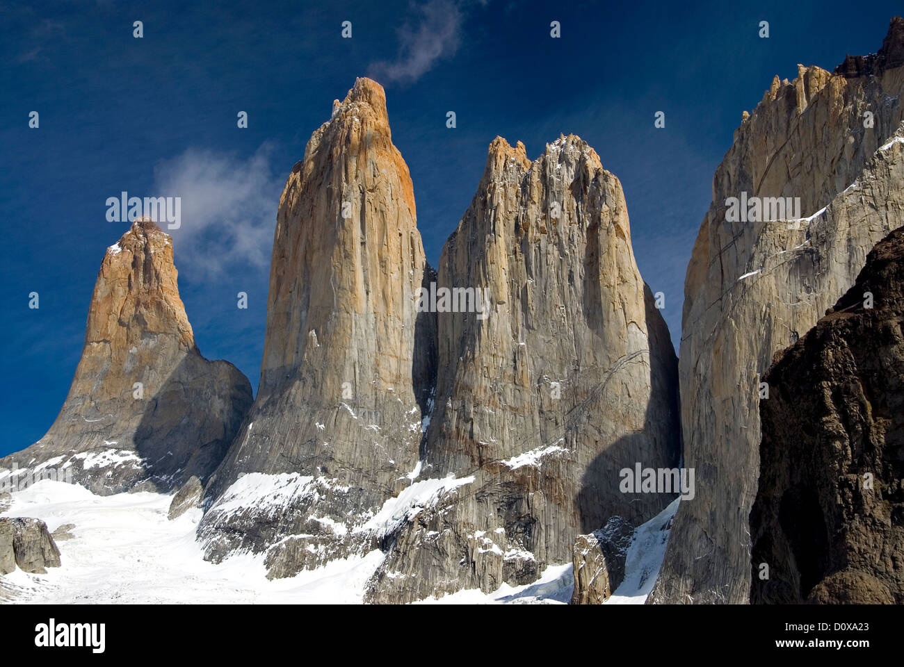 The granite spires of Torres Del Paine, Torres Del Paine National Park ...