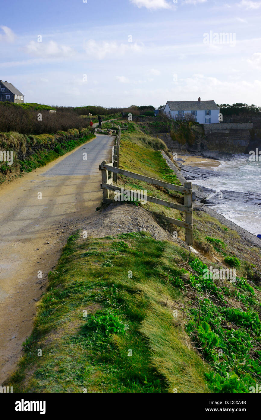 One of the seven beaches surrounding the coast at St Merryn, Cornwall ...