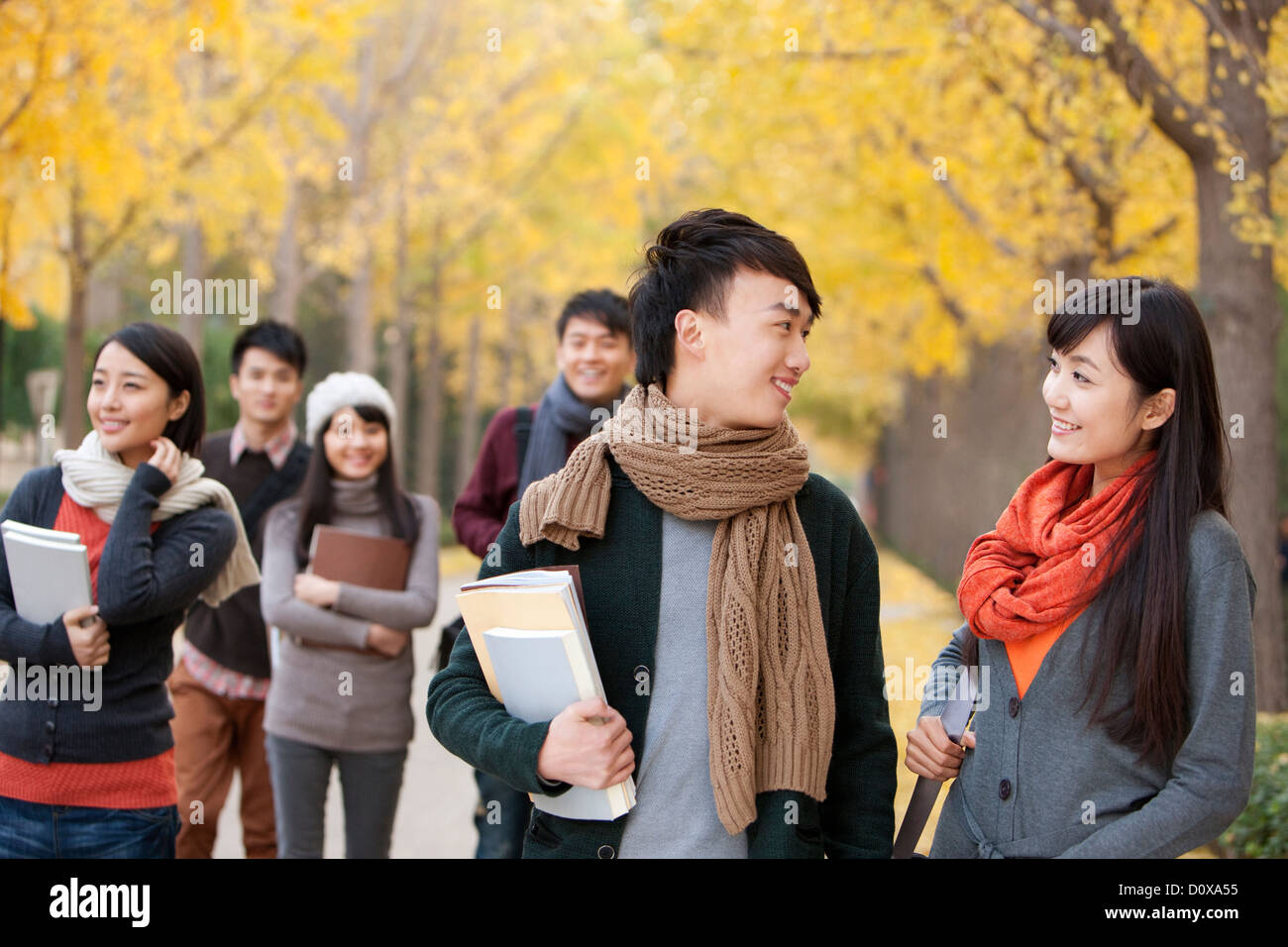 College students on campus in autumn Stock Photo - Alamy