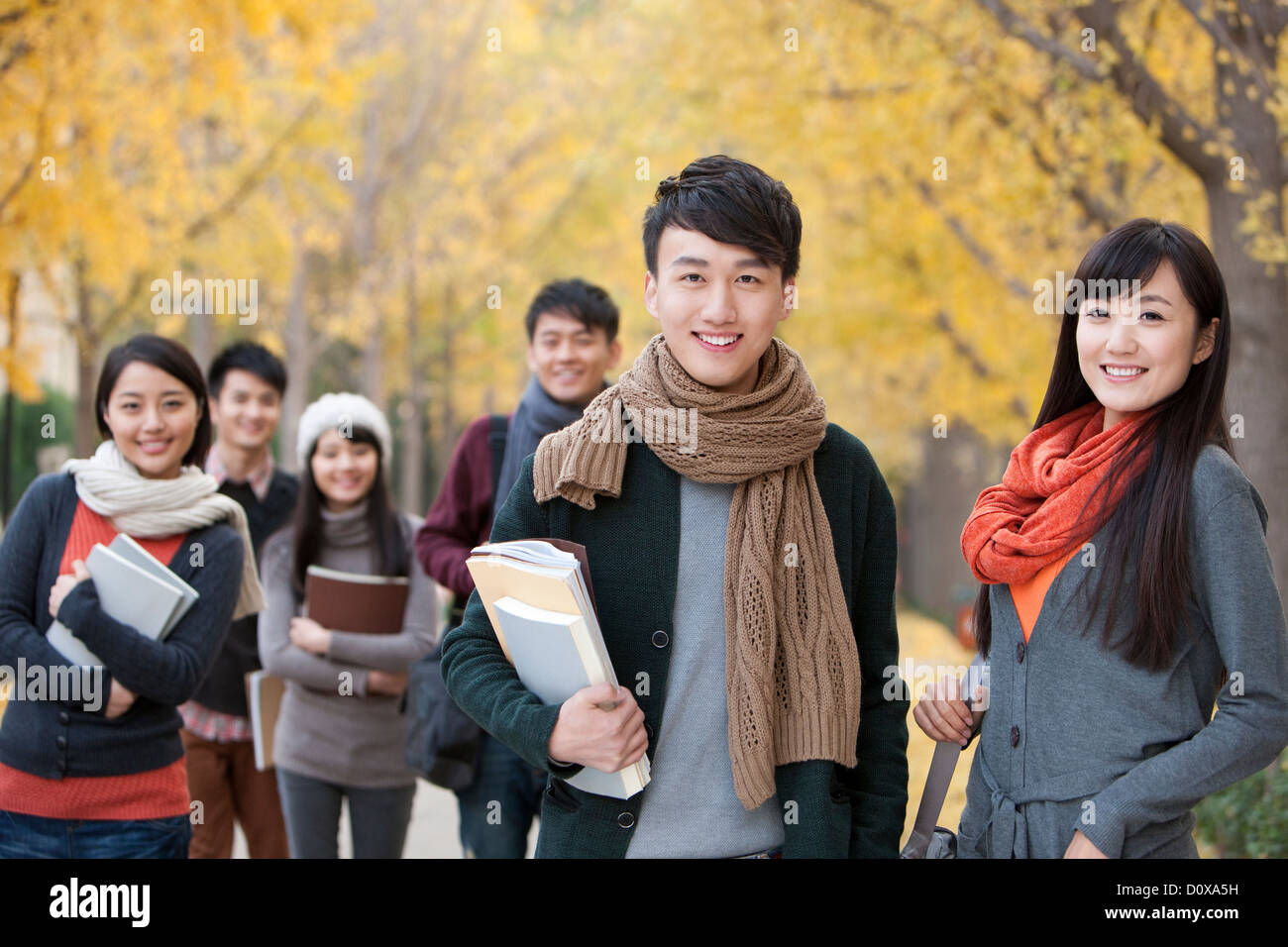 College students on campus in autumn Stock Photo - Alamy