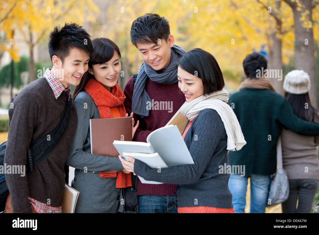 College students on campus in autumn Stock Photo - Alamy