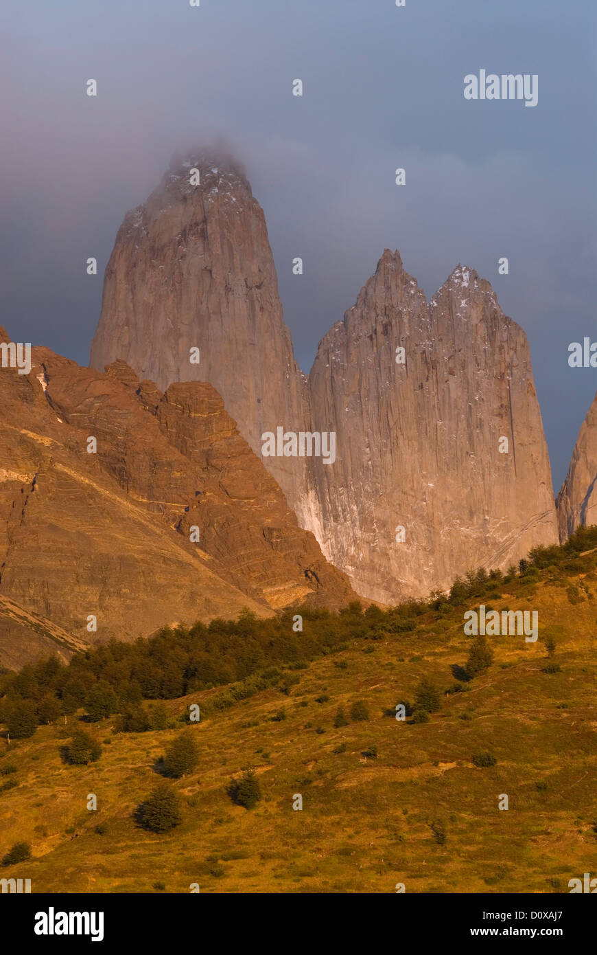 The granite spires of the Torres Del Paine, Torres Del Paine National ...