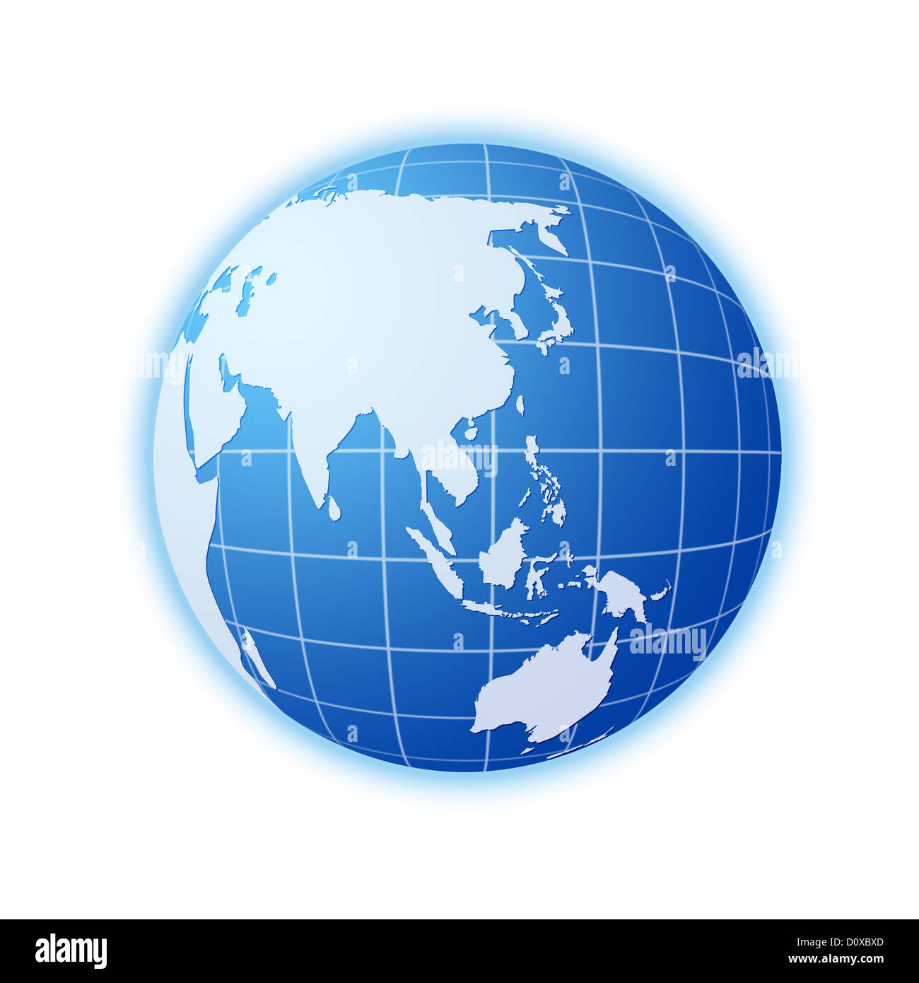 Blue world globe on a white background (clipping path Stock Photo - Alamy
