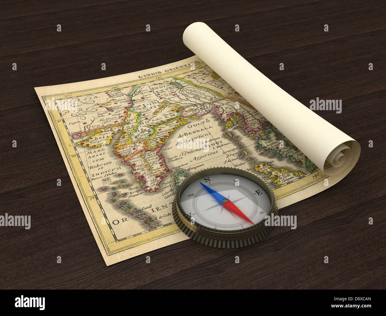 Magnetic compass on table hi-res stock photography and images - Alamy