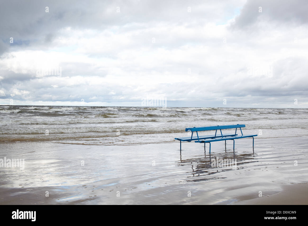 Bench on the beach Stock Photo - Alamy