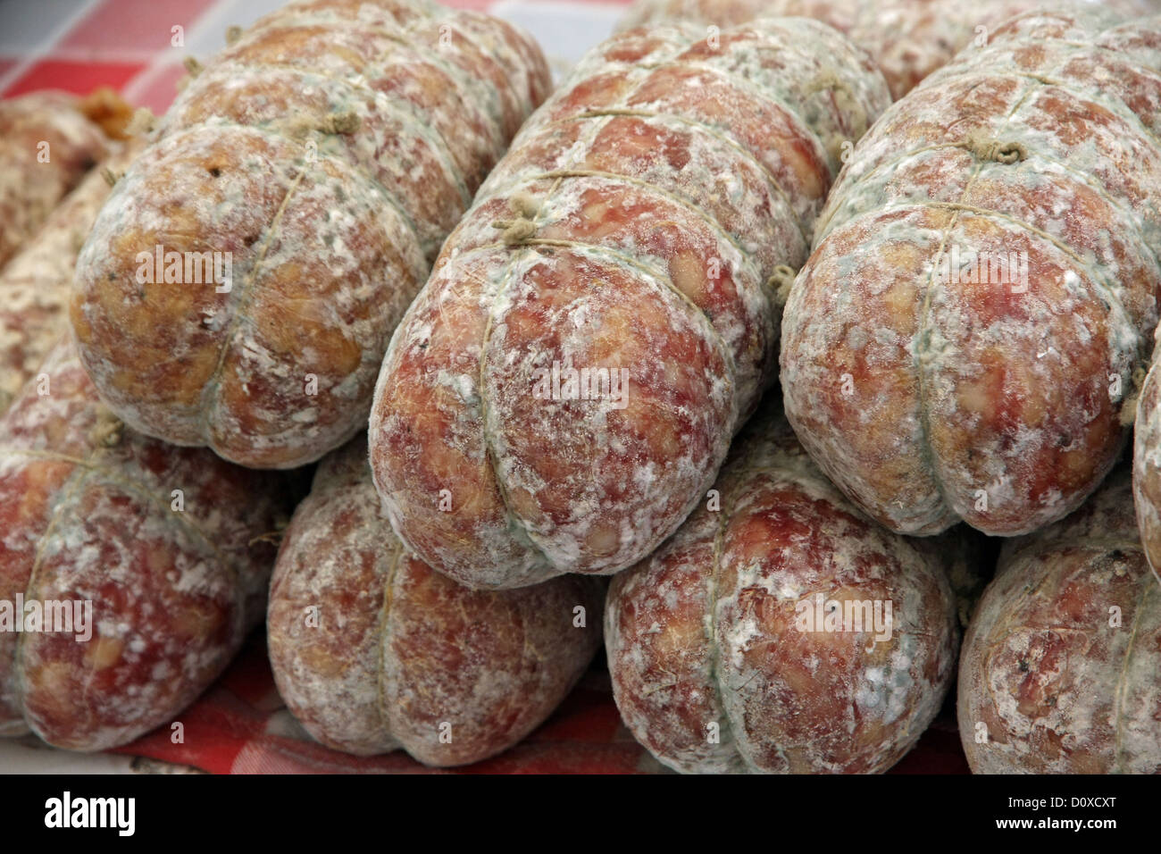 big italian salami Stock Photo - Alamy