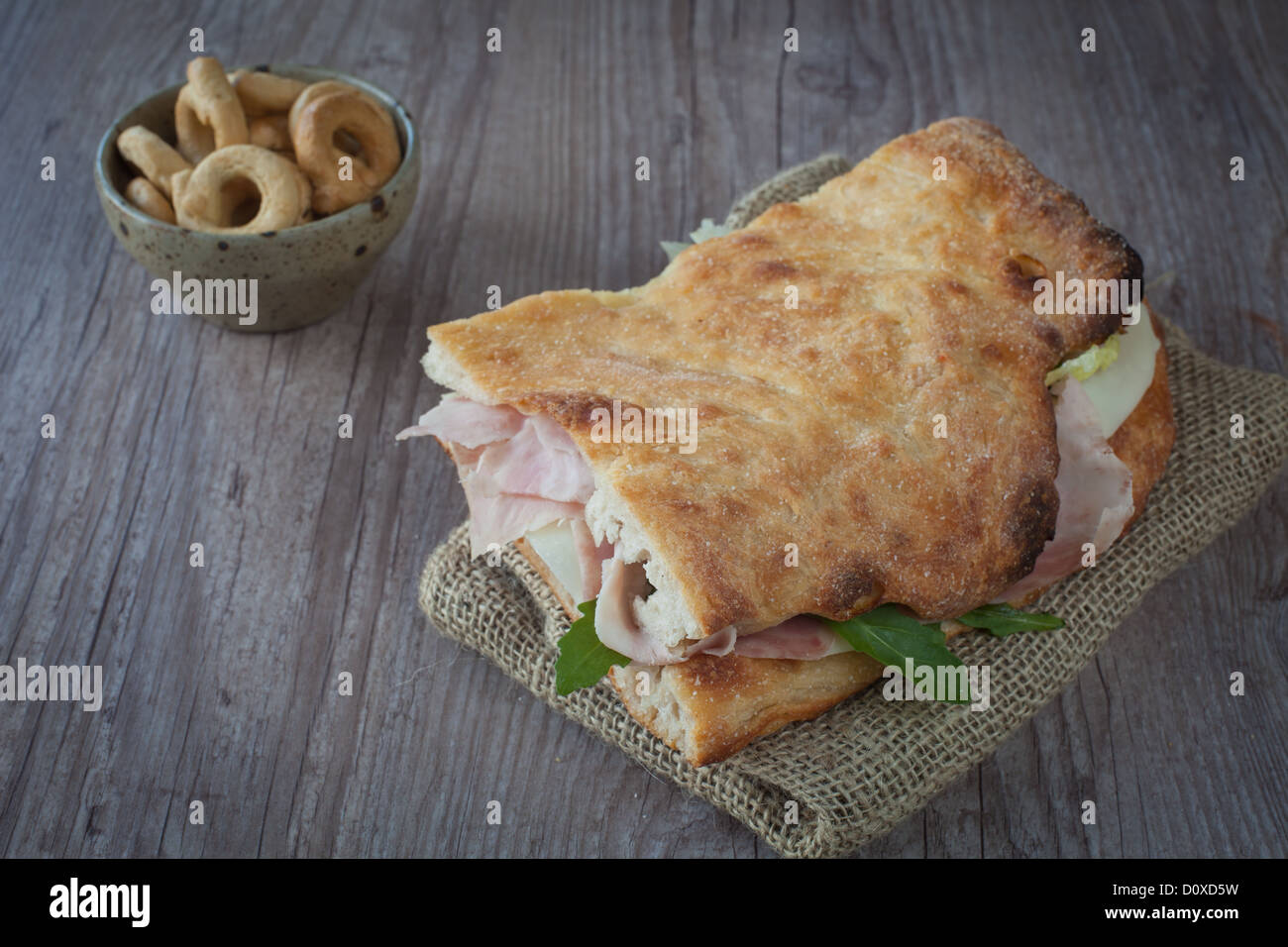 Tasty italian sandwich with ham and cheese Stock Photo - Alamy