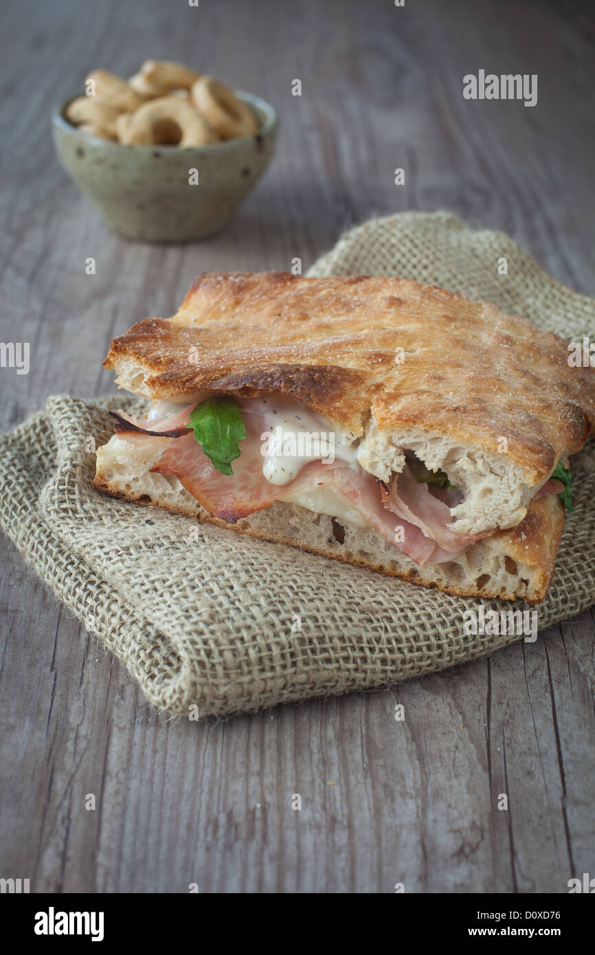 Tasty italian sandwich with ham and cheese Stock Photo - Alamy