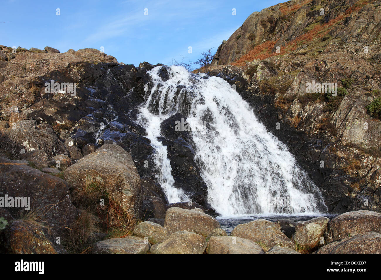 Waterfall Sourmilk Gill Easedale near Grasmere Cumbria England UK Stock ...