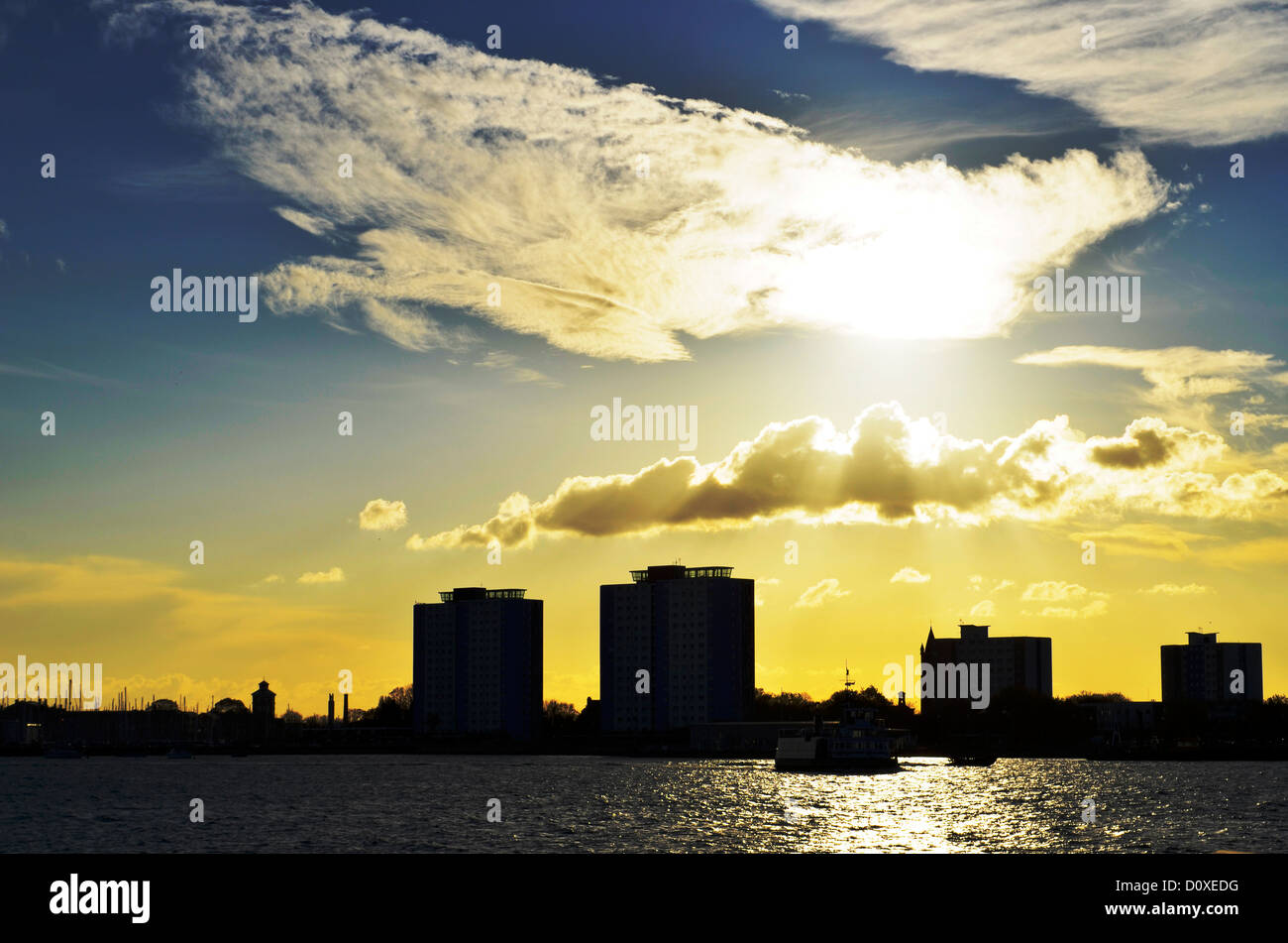 city sea view looking over the harbour Stock Photo - Alamy