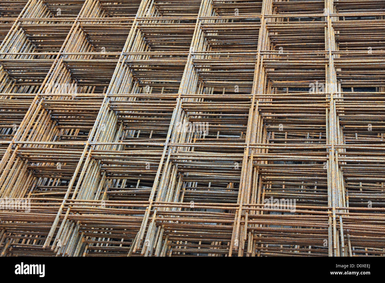 set of iron mesh for concrete casting in the construction site 2 Stock ...