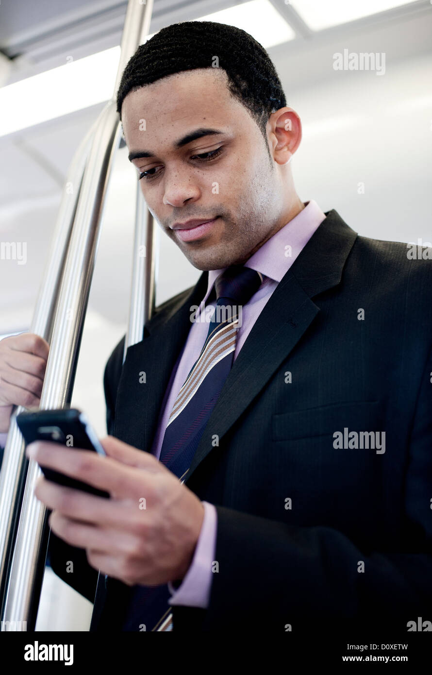 Commuter On Train Mobile High Resolution Stock Photography and Images ...