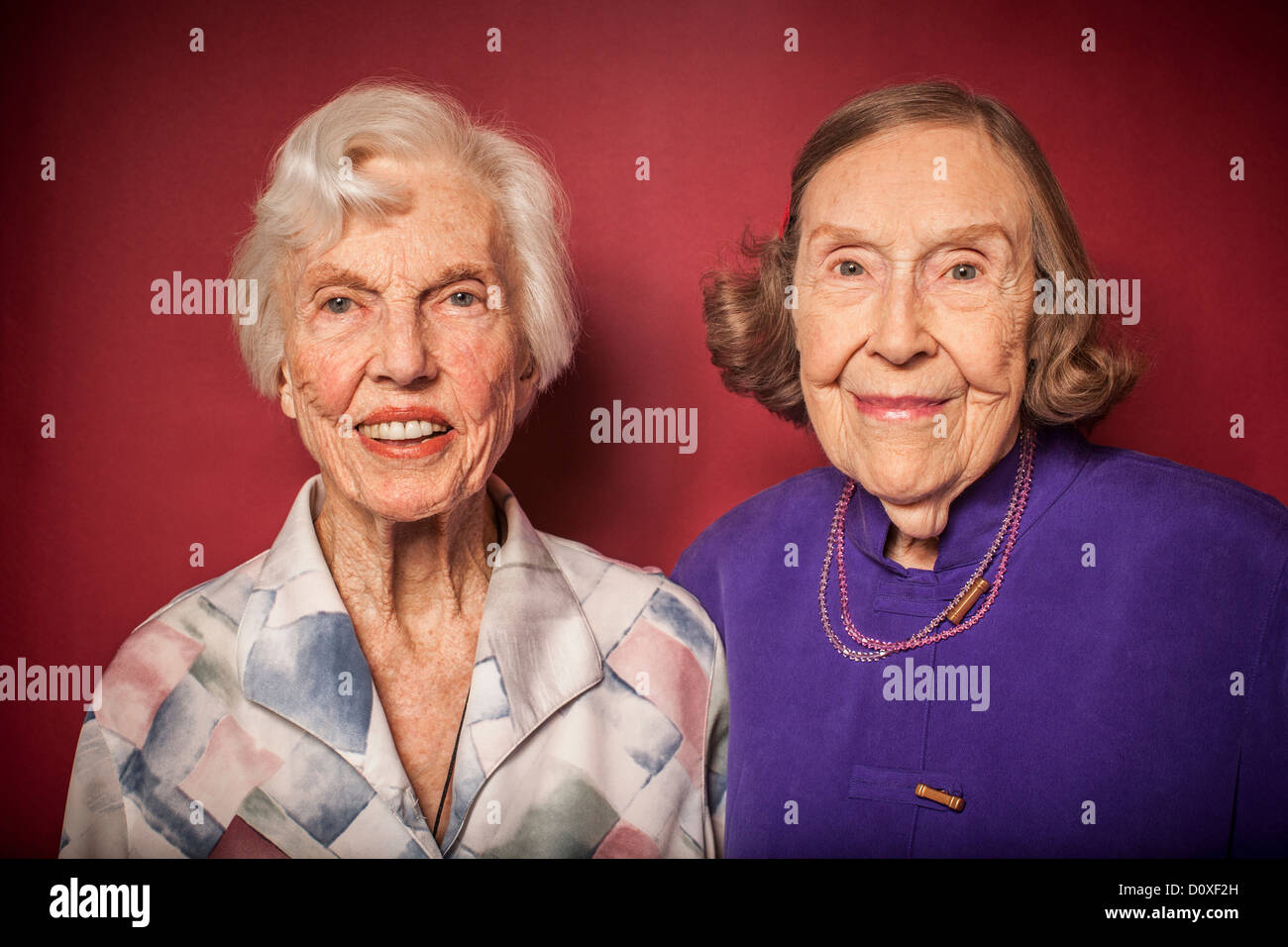 Portrait of two senior women Stock Photo - Alamy