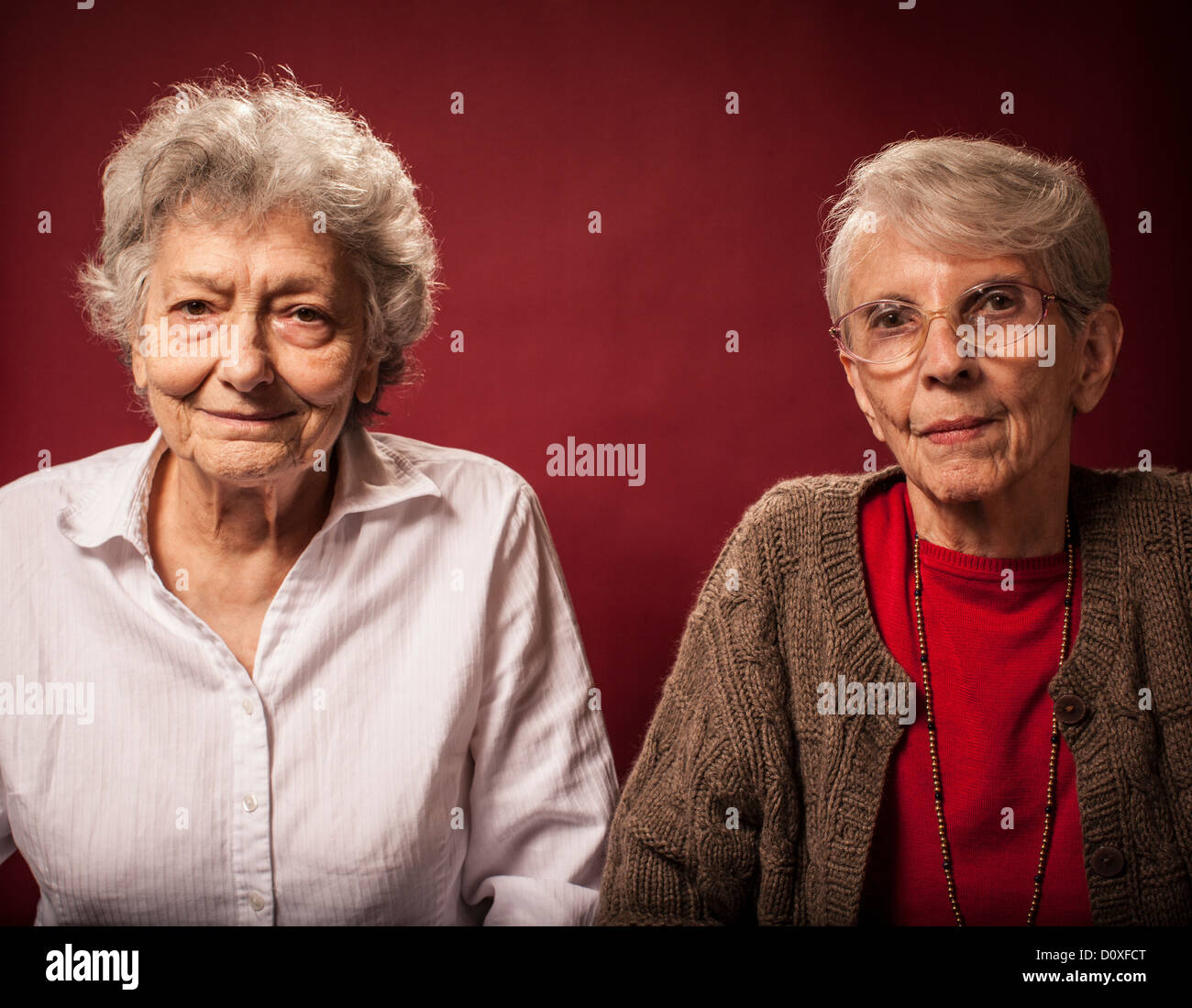 Portrait of two senior women Stock Photo - Alamy