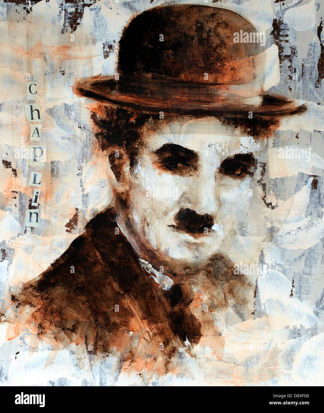 Sir Charlie Chaplin, actor, director, song writer, painting by Steve ...