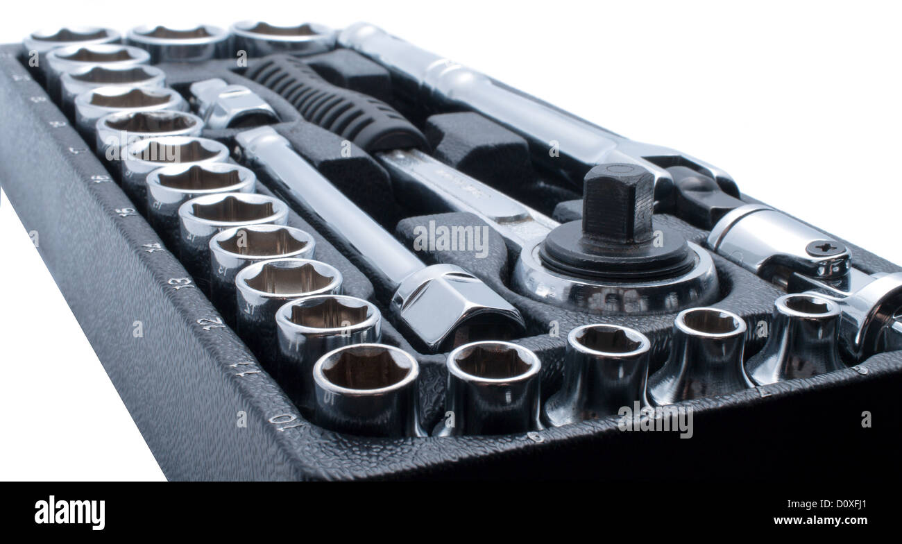 Mechanics Tools.Isolated over white background Stock Photo - Alamy