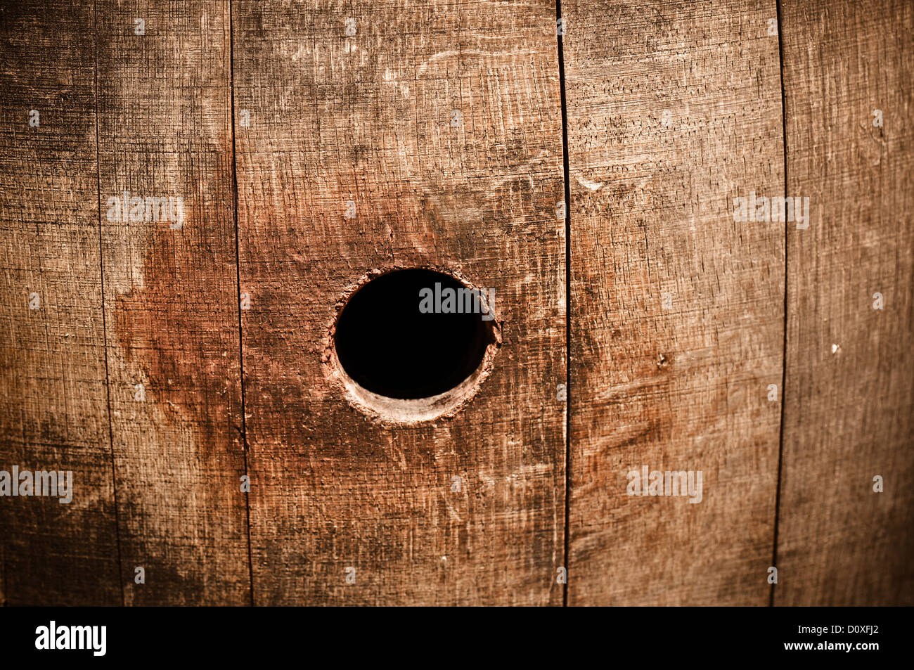 Wine Barrel Wooden Knot Peep Hole Stock Photo - Alamy