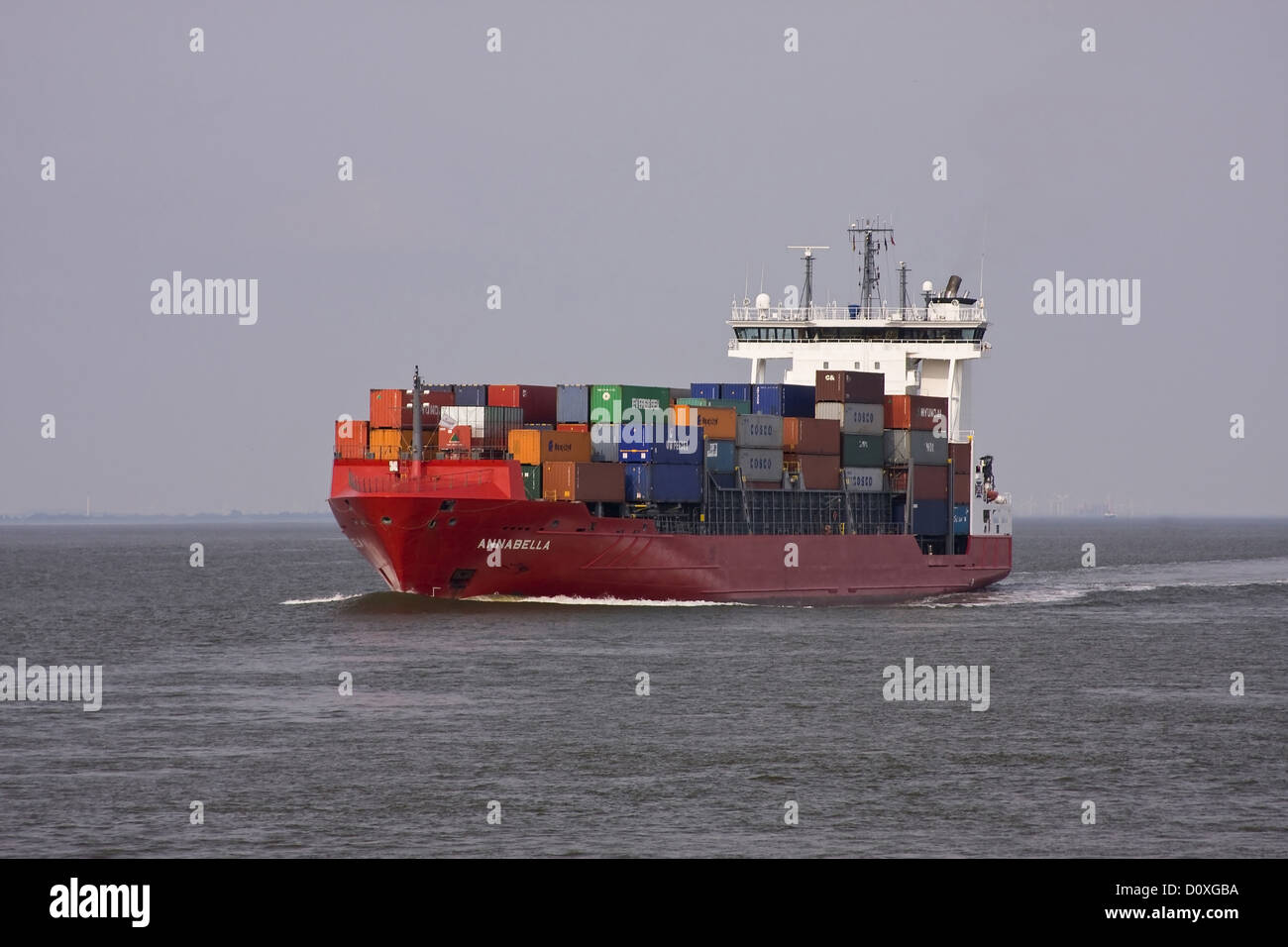 Elbe with container ship hi-res stock photography and images - Alamy