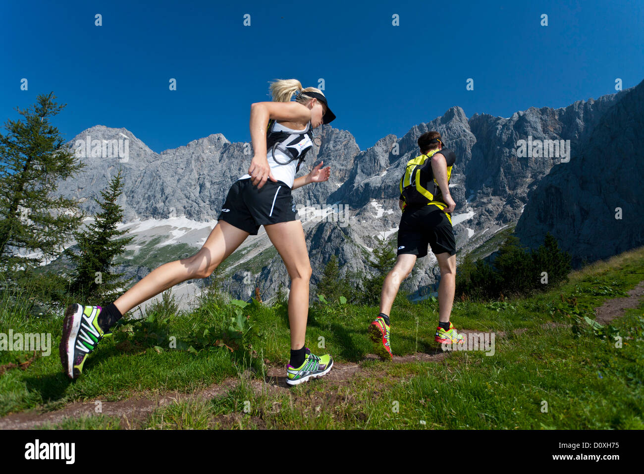 Trailrunning, Trail running, Trail, Ramsau, Dachstein, Styria, Austria ...