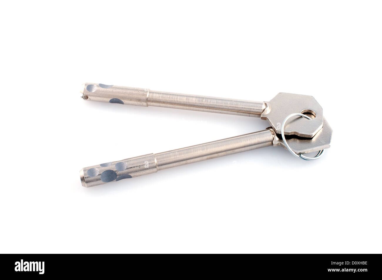 Bunch of two keys on a white background Stock Photo - Alamy