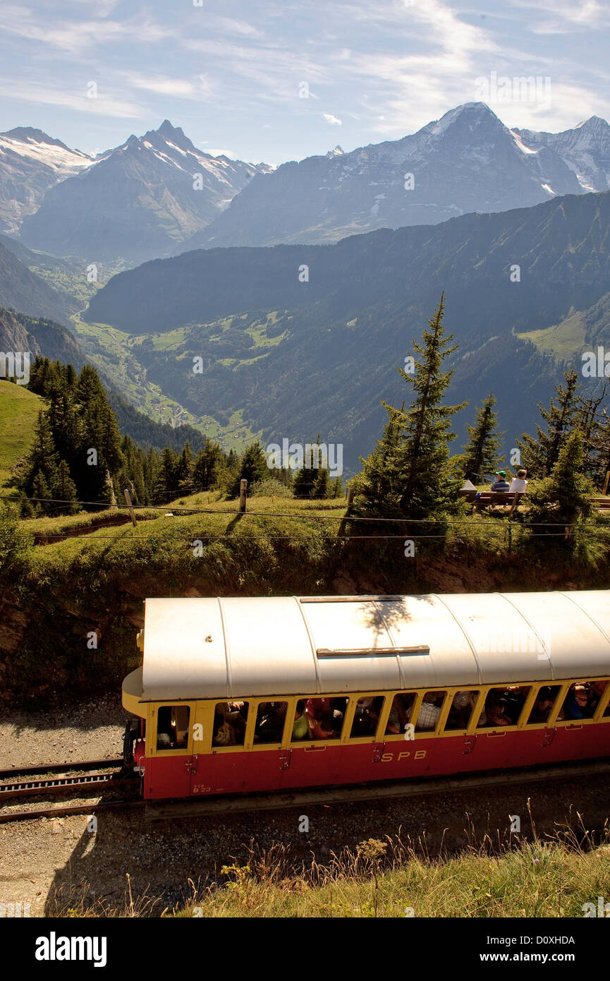 Bernese Oberland, journey, train, railroad, mountain road, Schynige ...