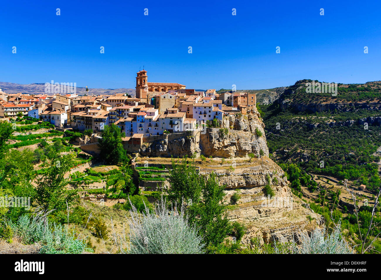 Spain, Europe, Aragon, Teruel, Province, Maestrazgo, Villarluengo, town ...
