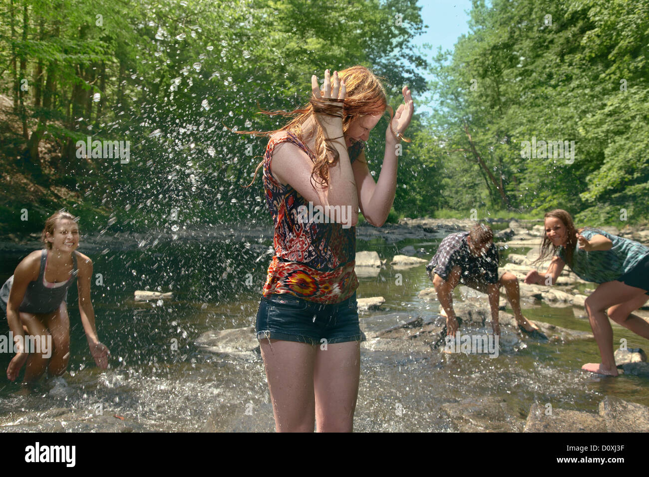 Boy Playing In River High Resolution Stock Photography and Images - Alamy