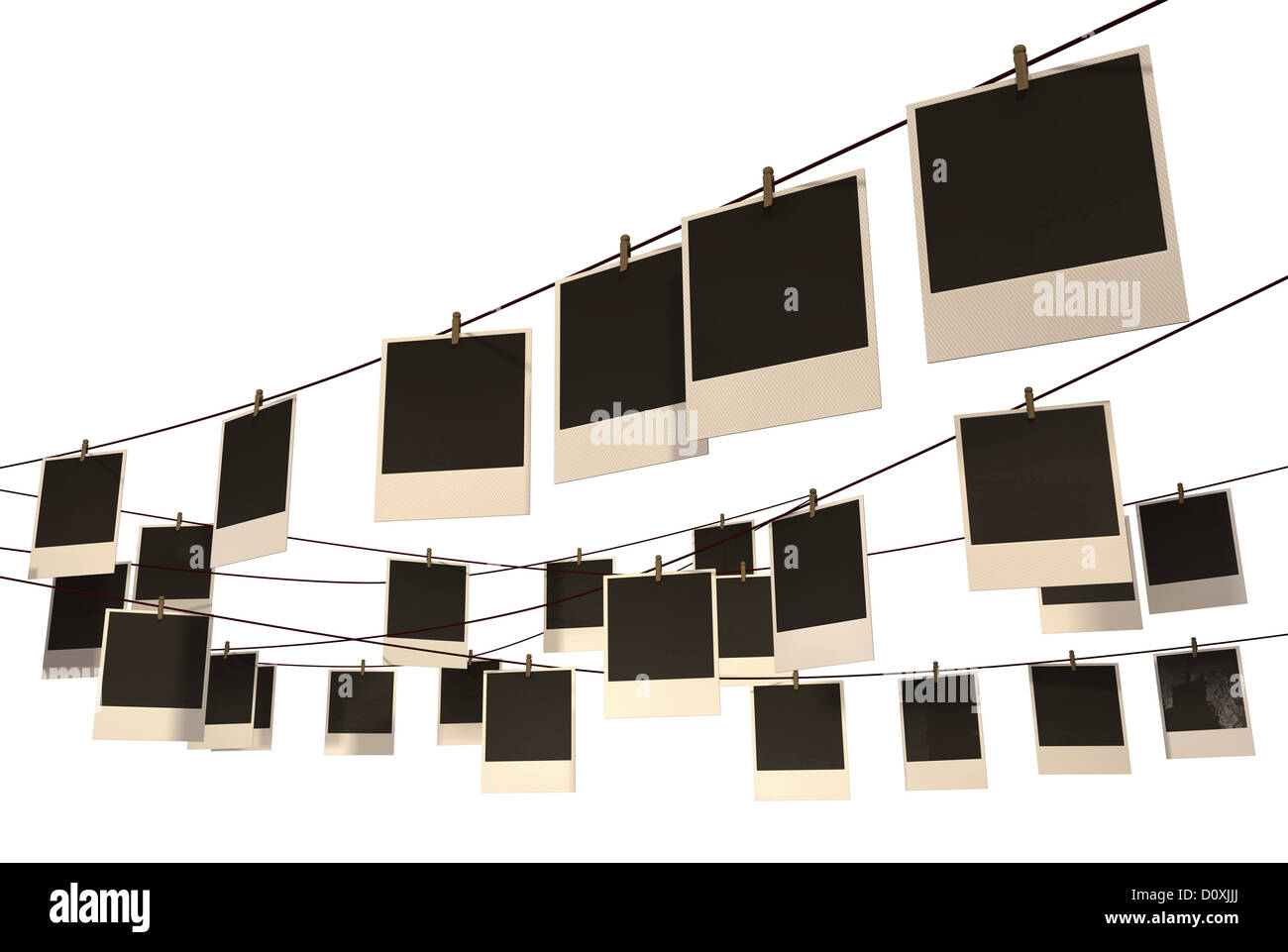 Blank polaroids on a string hi-res stock photography and images - Alamy