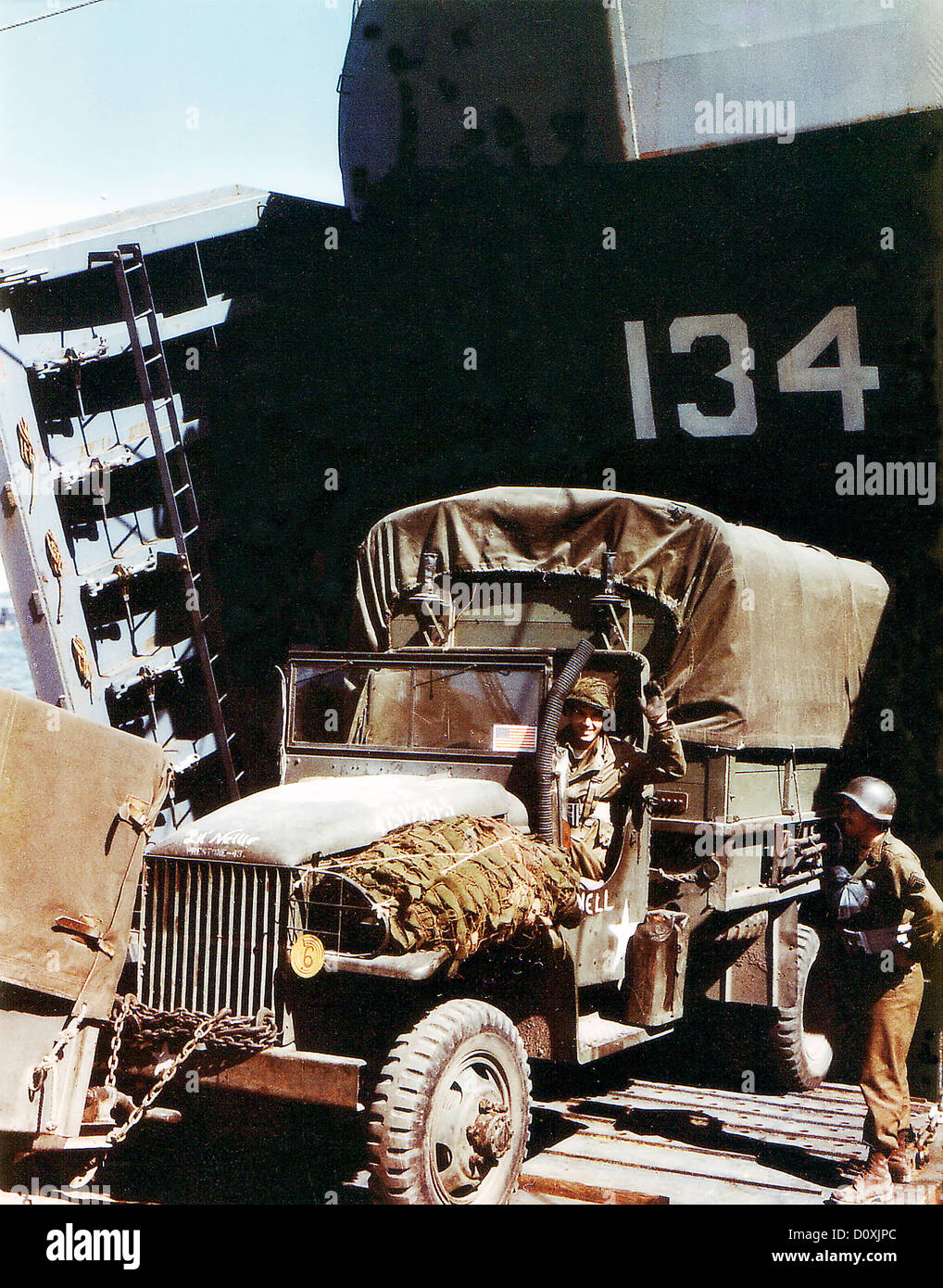 Operation, Overlord, Normandy, truck, United States Army, loading ...