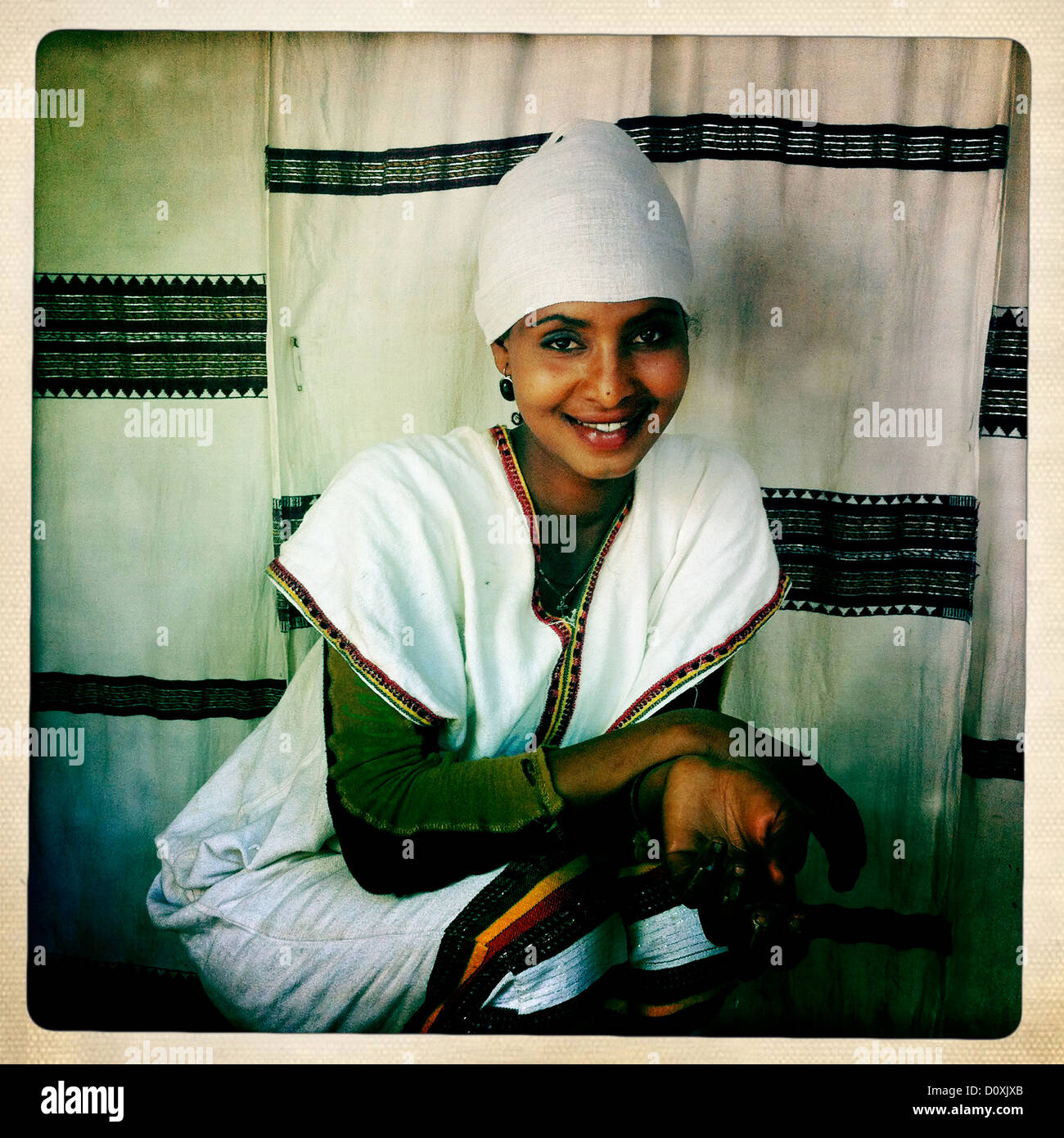 Portrait Of A Smiling Ethiopian Woman, Harar, Ethiopia Stock Photo - Alamy