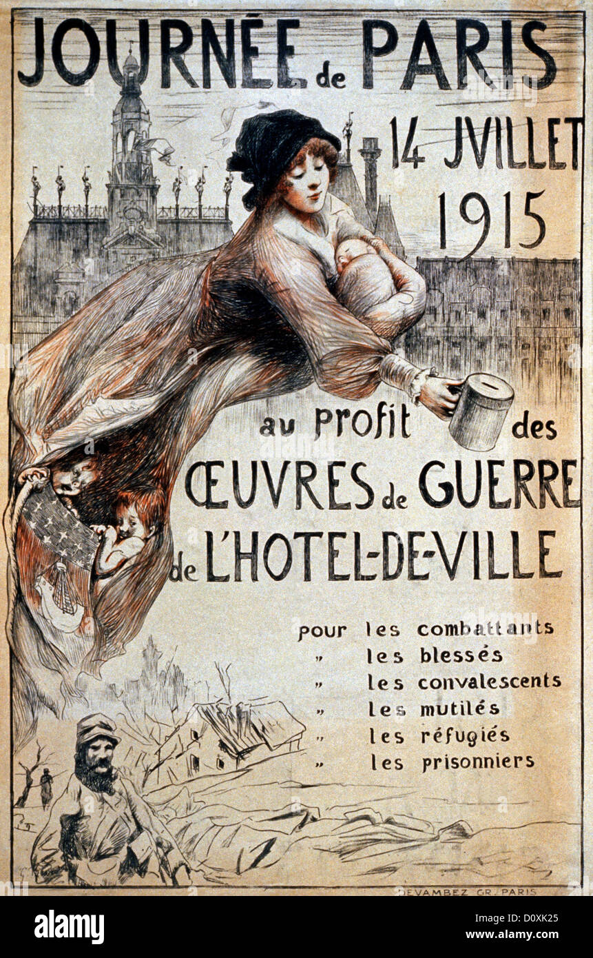 France, World War I, French, propaganda, poster, collect, money ...