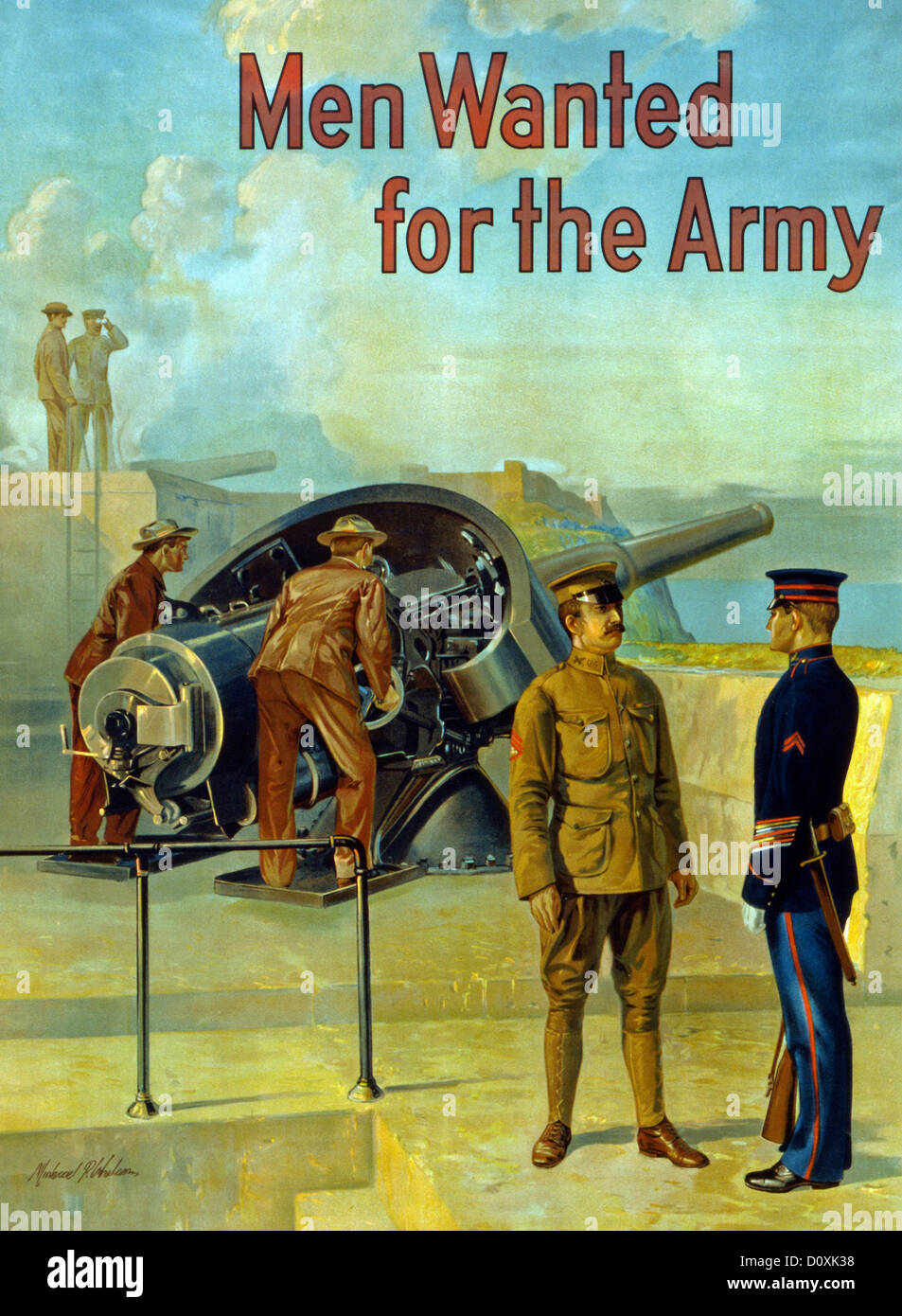 USA, World War I, American, recruitment, poster, officer, soldier ...