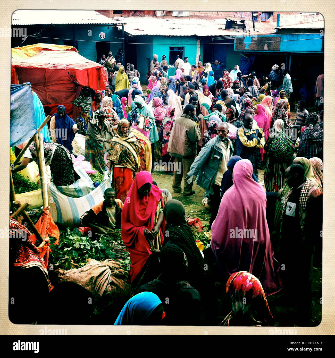 Awaday khat market near Harar Ethiopia Stock Photo - Alamy