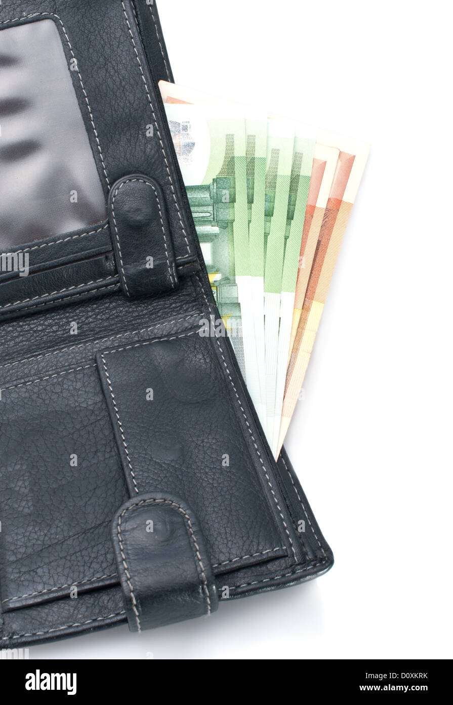 Purse and euro on a white background Stock Photo - Alamy