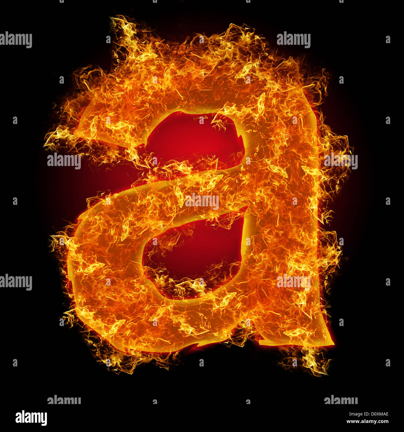 Letter H In Blue Fire