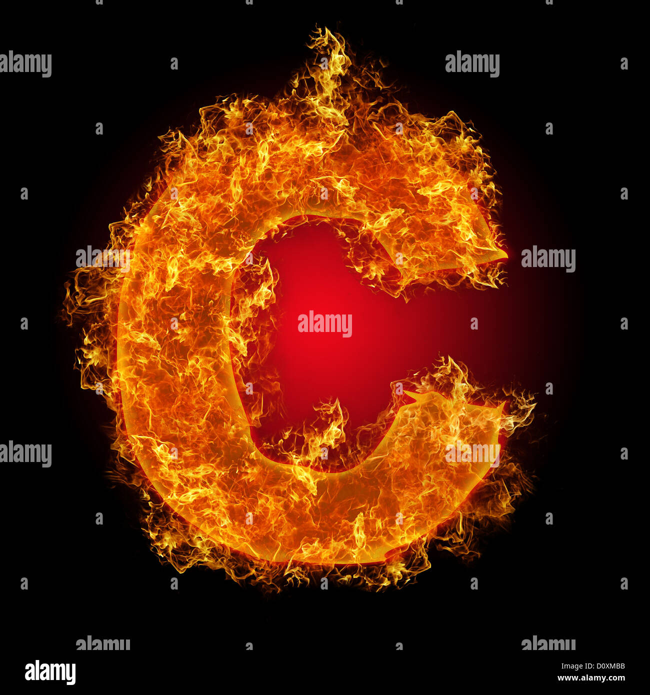 Fire small letter c Stock Photo - Alamy