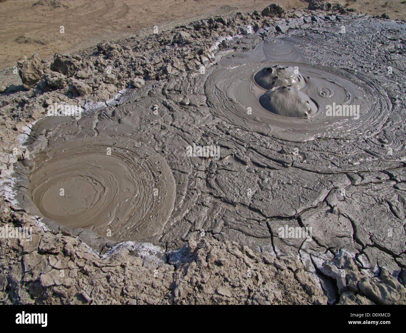 Azerbaijan, East, Asia, Caucasus, Quobustan, mud volcano, liquidly, mud ...