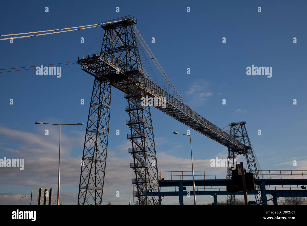 The old Transporter bridge over river Usk in Newport, Gwent, Wales ...