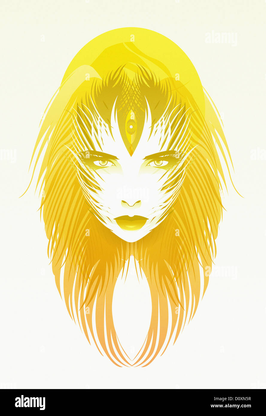 Female Face with golden hair Stock Photo - Alamy